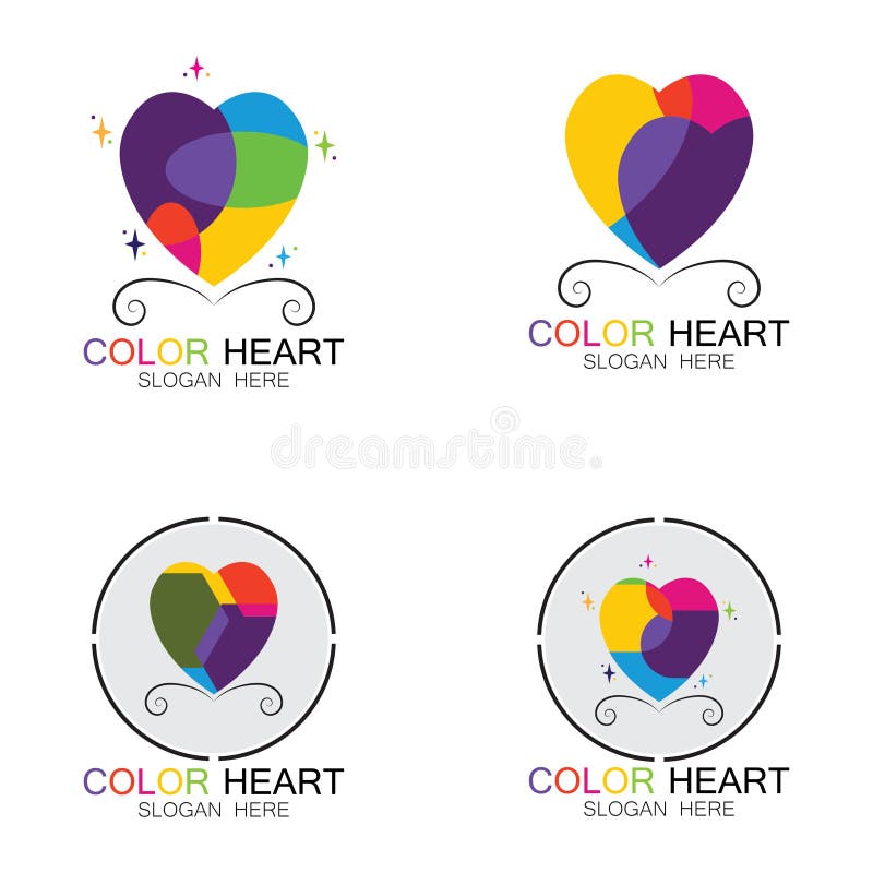 COLOR HEART VECTOR ICON ILLUSTRATION Stock Vector - Illustration of ...