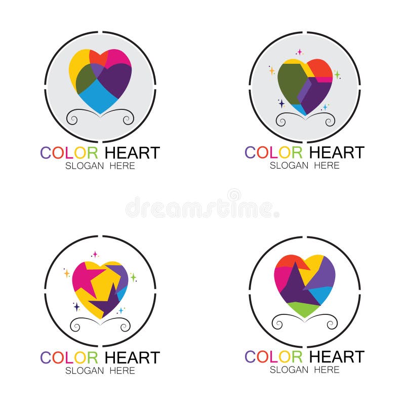 COLOR HEART VECTOR ICON ILLUSTRATION Stock Vector - Illustration of ...
