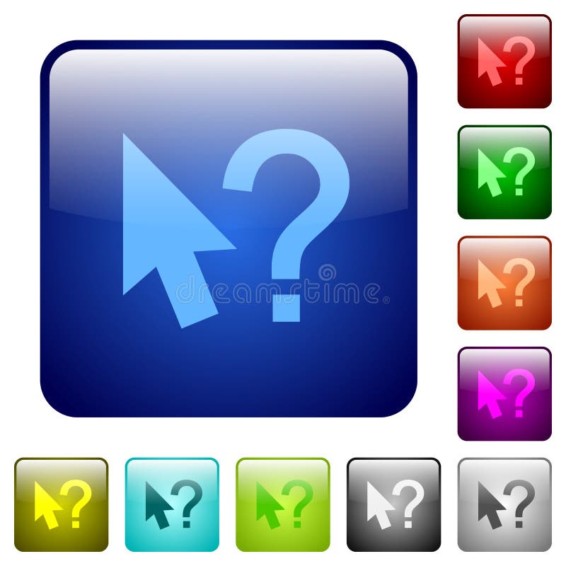 Color Help Cursor Square Buttons Stock Illustration - Illustration of ...
