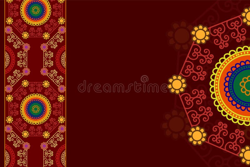 Color Henna Mandala Background Ilustración del Vector - Ilustración de ...