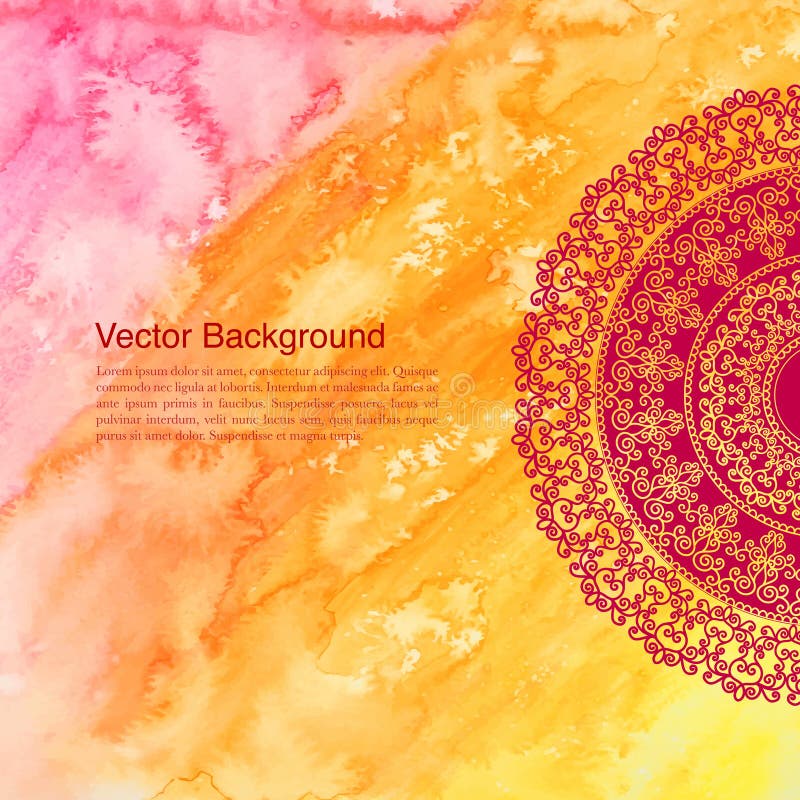 Color Henna Mandala Background Ilustración del Vector - Ilustración de ...