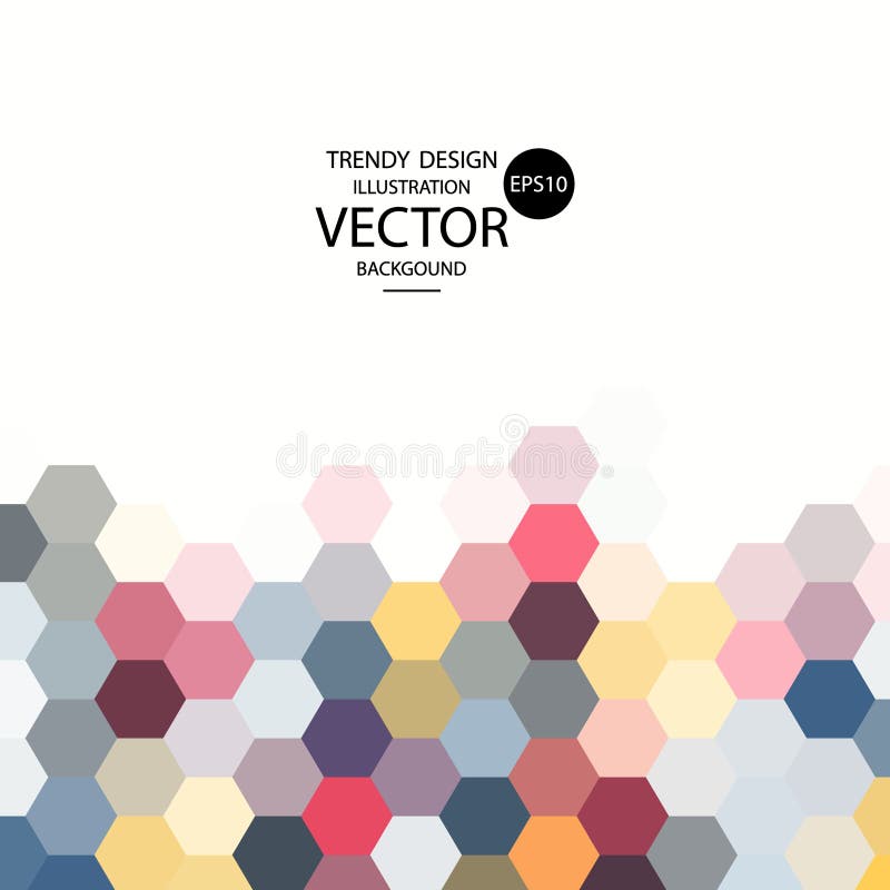 Color Hexagon Background in Polygonal Style. Vector Template for ...