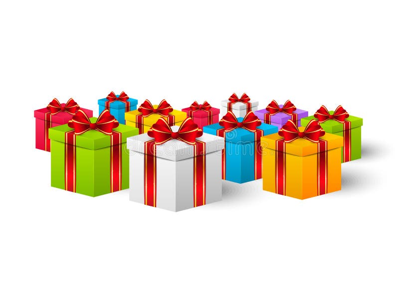 Color holiday gift boxes stock vector. Illustration of christmas - 48277894