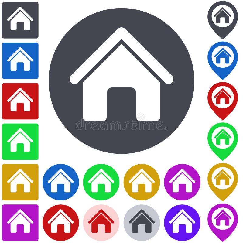 Color home icon set stock vector. Illustration of color - 80729050