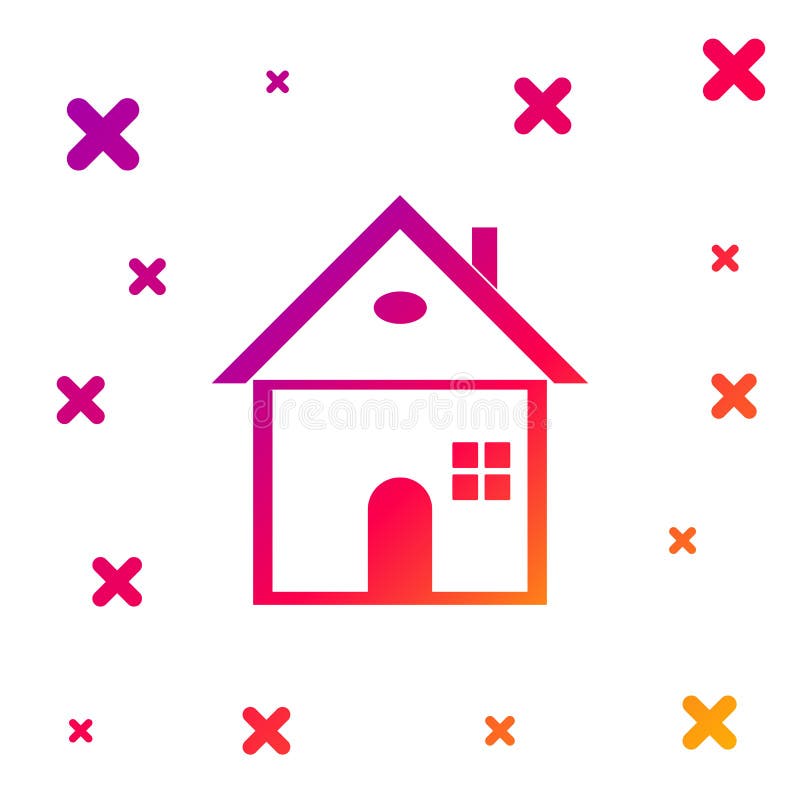 Color House Icon Isolated on White Background. Home Symbol. Gradient ...