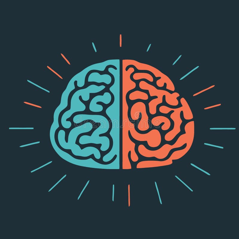 Color human brain logo stock vector. Illustration of vector - 275404715