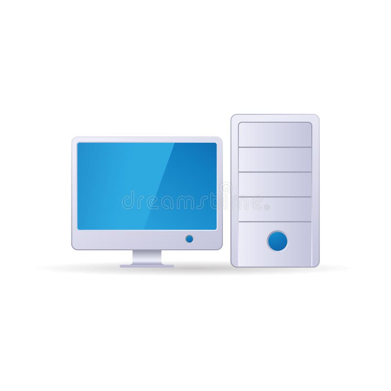 Color Icon - Desktop Computer Stock Vector - Illustration of network ...