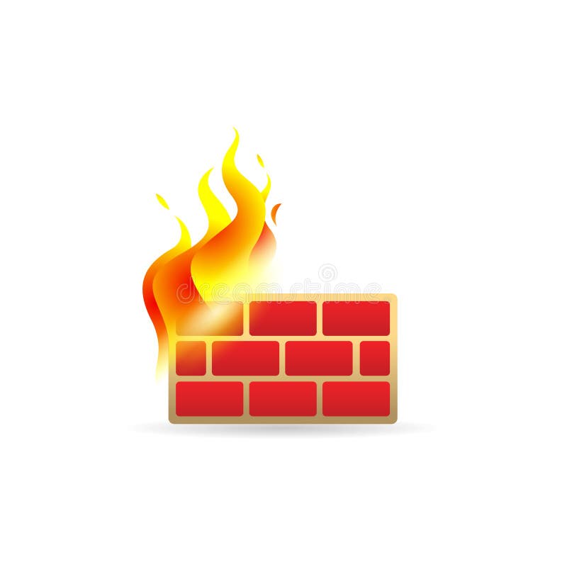 Firewall Icon in Color Drawing Stock Vector - Illustration of computer ...
