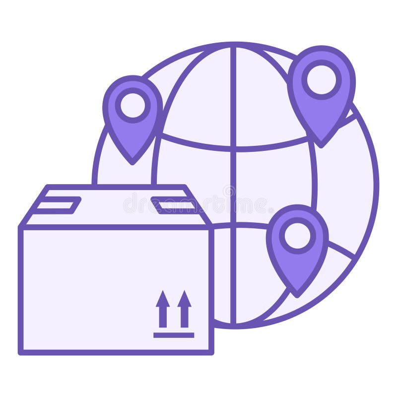 Color Icon Global Logistics. Stock Vector - Illustration of storage ...