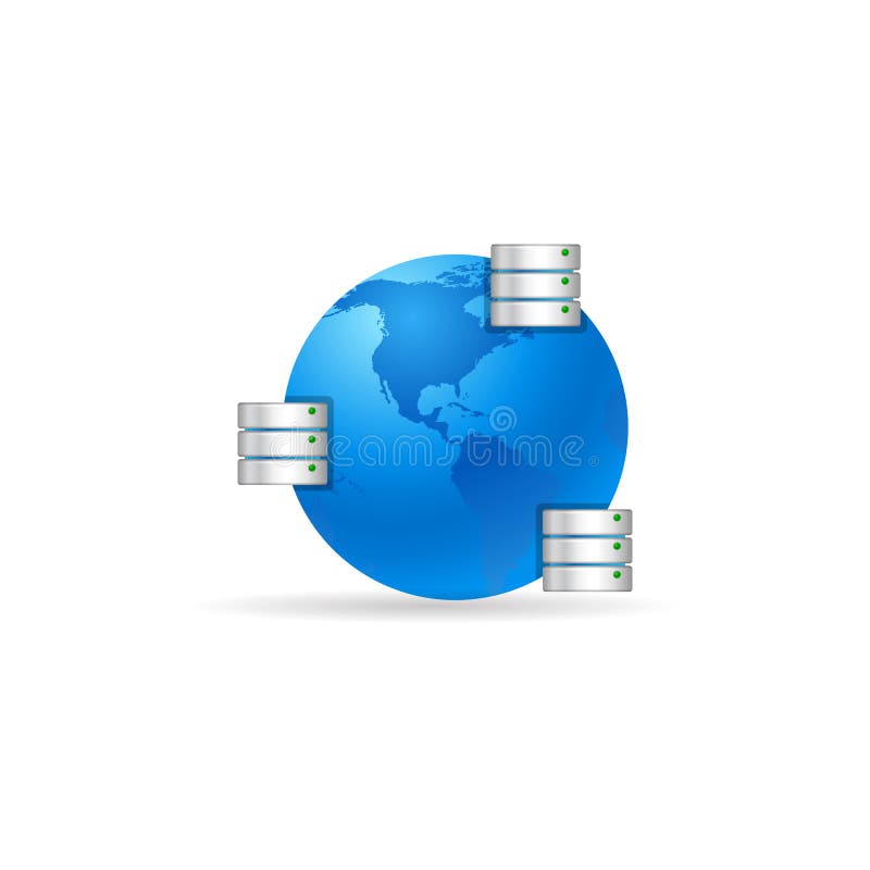 Color Icon - Global server stock vector. Illustration of business ...