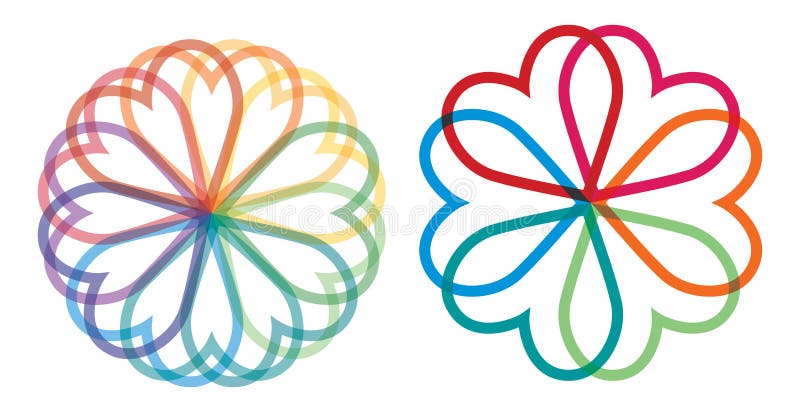 Color Icon with Heart Elements Stock Vector - Illustration of graphic ...