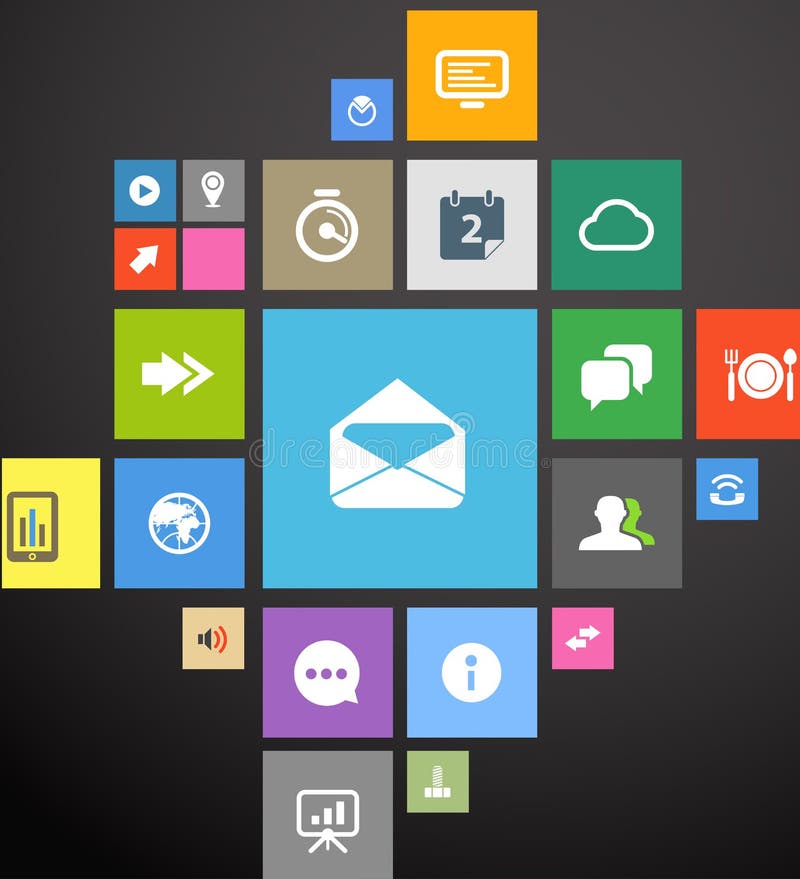 Web color interface icons stock vector. Illustration of interface ...