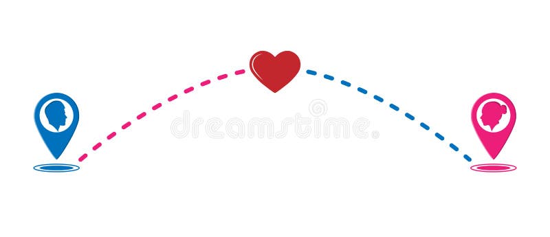 Icon Path of the Bus from One Point To Another. Simple Flat Design ...