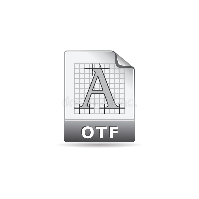 Color Icon - Open Type File Format Stock Vector - Illustration of ...