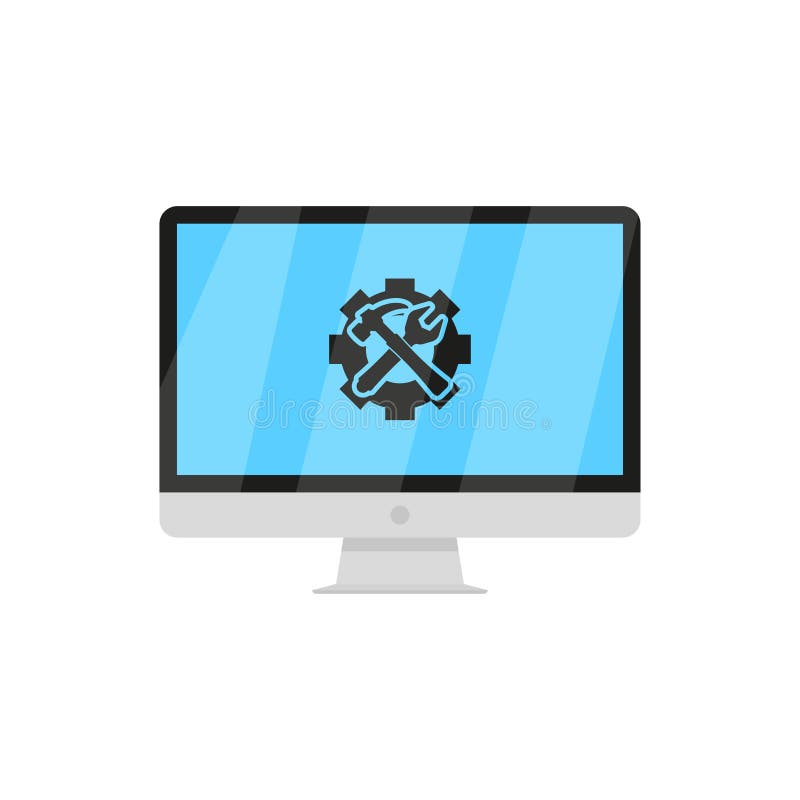 Color Icon Pc Monitor Settings in Flat Stock Illustration ...