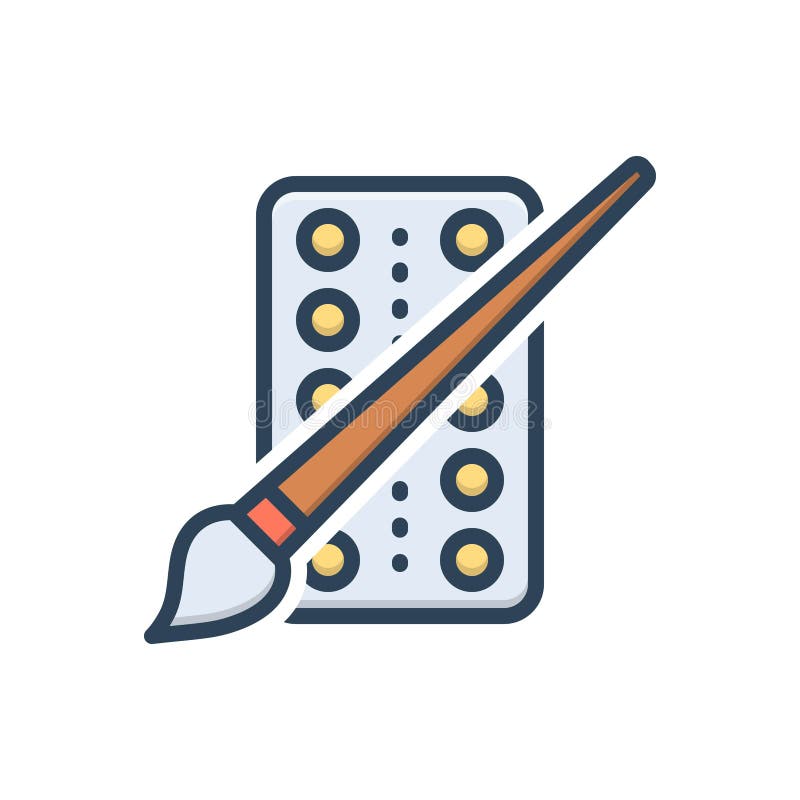 Color Illustration Icon for Color, Color Plate and Drawing Stock ...