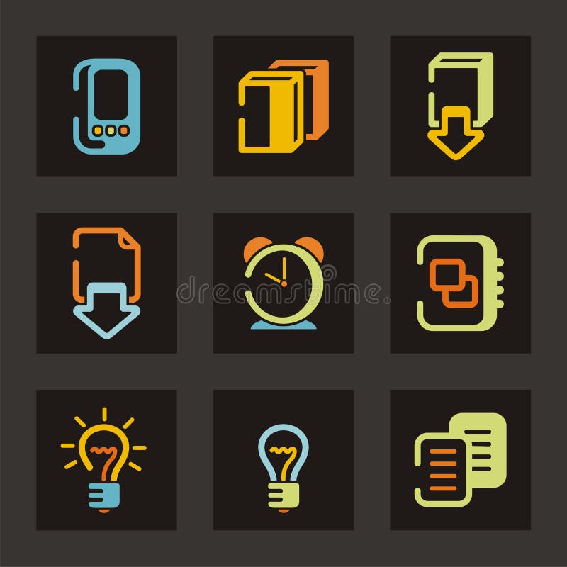 Color Icon Series - Basic Icons Stock Vector - Illustration of internet ...