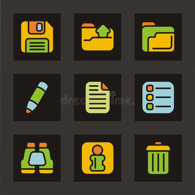 Color Icon Series - General Icons Stock Illustration - Illustration of ...