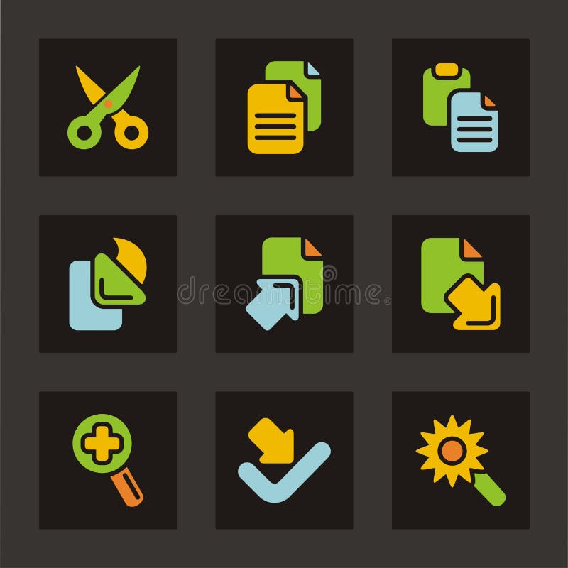 Color Icon Series - Basic Icons Stock Vector - Illustration of internet ...