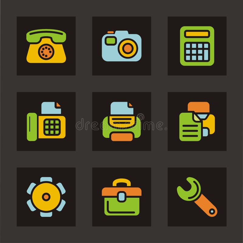 Color Icon Series - General Icons Stock Illustration - Illustration of ...