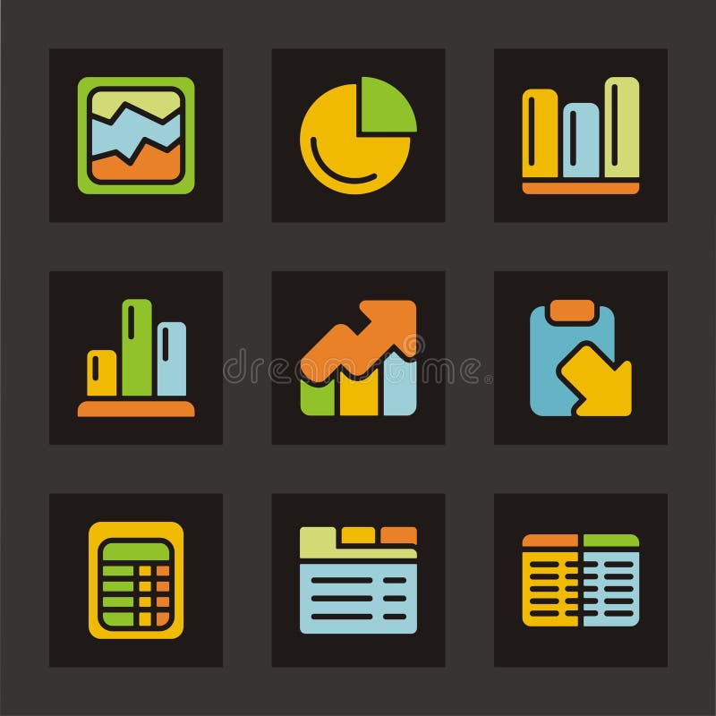 Color Icon Series - General Icons Stock Illustration - Illustration of ...