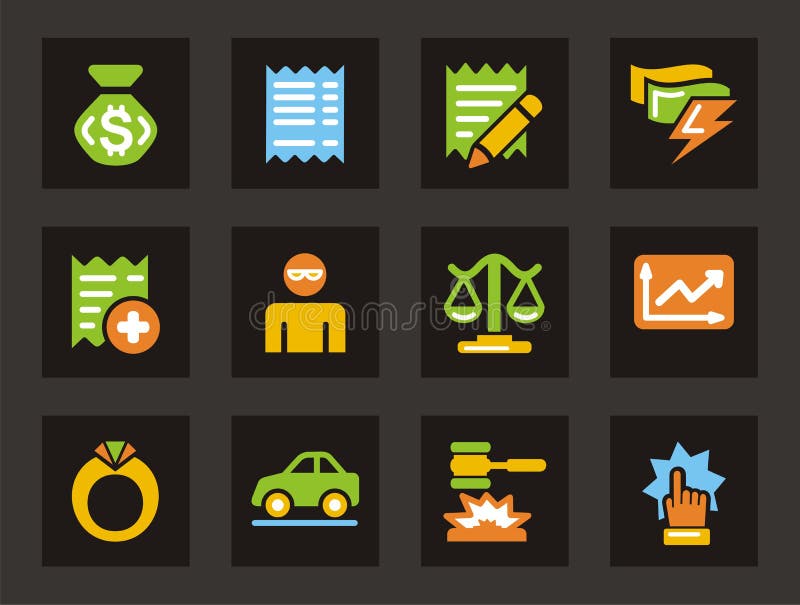 Color Icon Series - Financial Icons Stock Illustration - Illustration ...