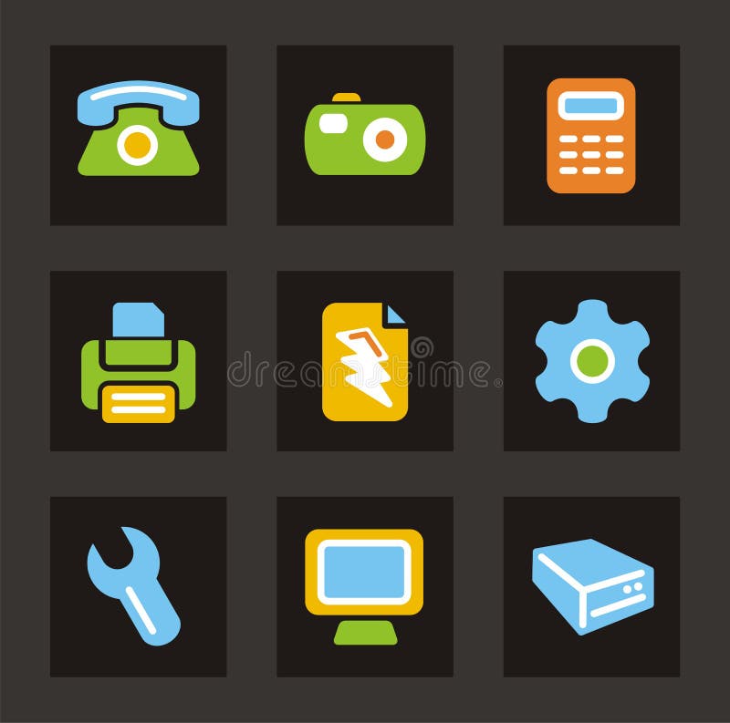 Color Icon Series - General Icons Stock Illustration - Illustration of ...
