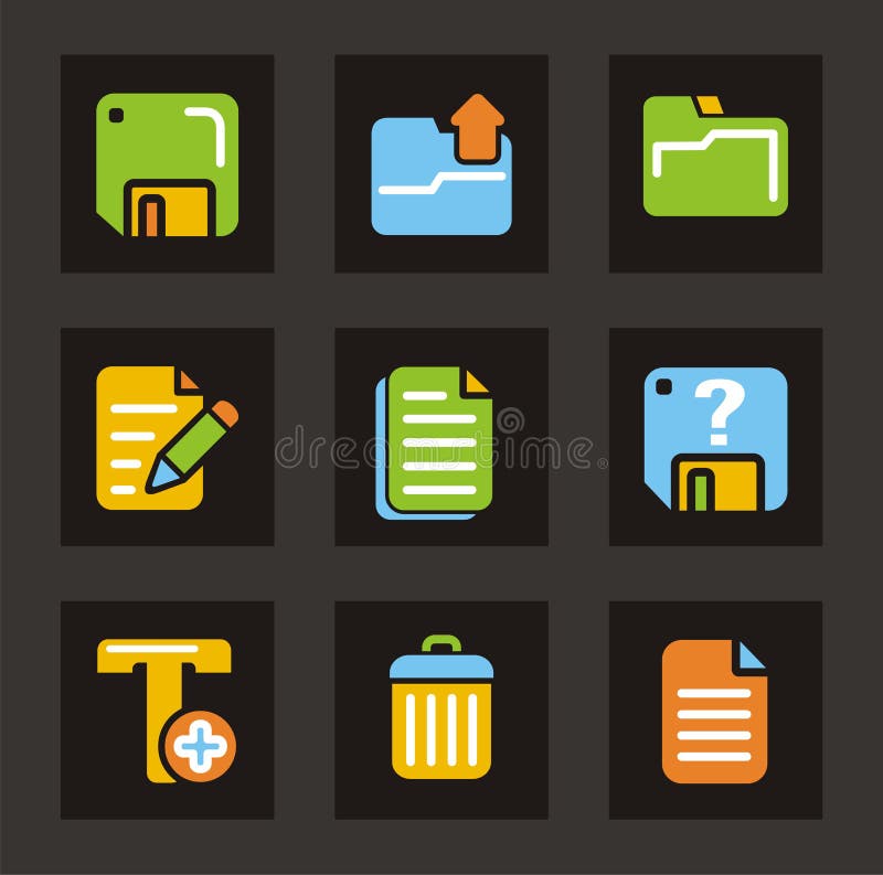 Color Icon Series - General Icons Stock Illustration - Illustration of ...