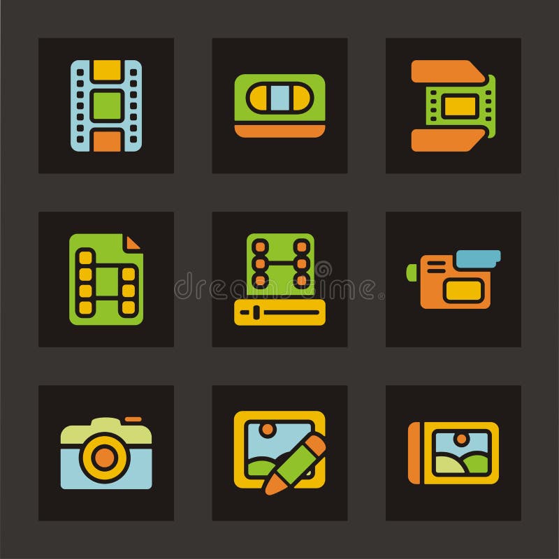 Color Icon Series - General Icons Stock Illustration - Illustration of ...
