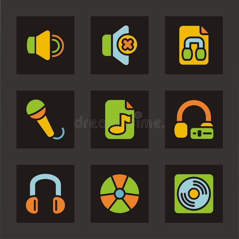 Color Icon Series - General Icons Stock Illustration - Illustration of ...