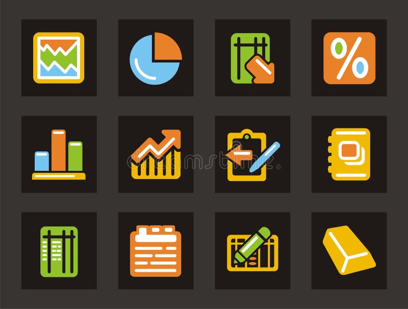 Color Icon Series - General Icons Stock Illustration - Illustration of ...