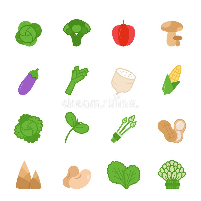 Color icon set - vegetable stock vector. Illustration of diet - 74312096