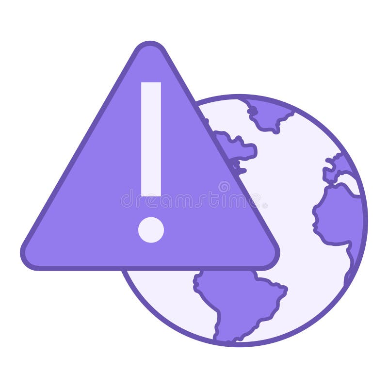 Color Icon Warning. stock illustration. Illustration of globe - 329946301
