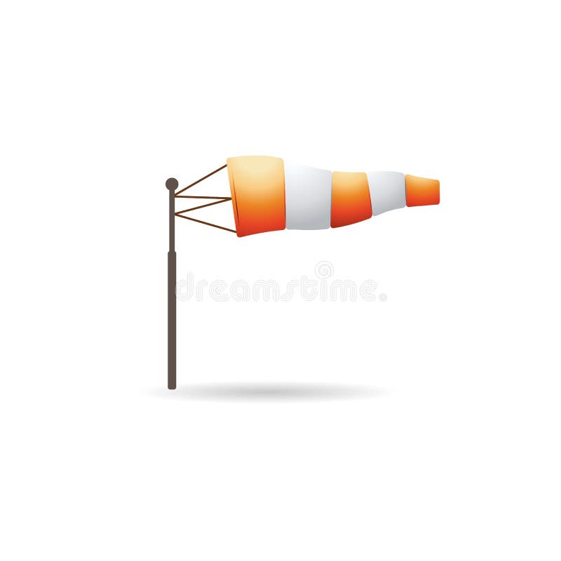 Color Icon - Windsock stock vector. Illustration of wind - 194442617