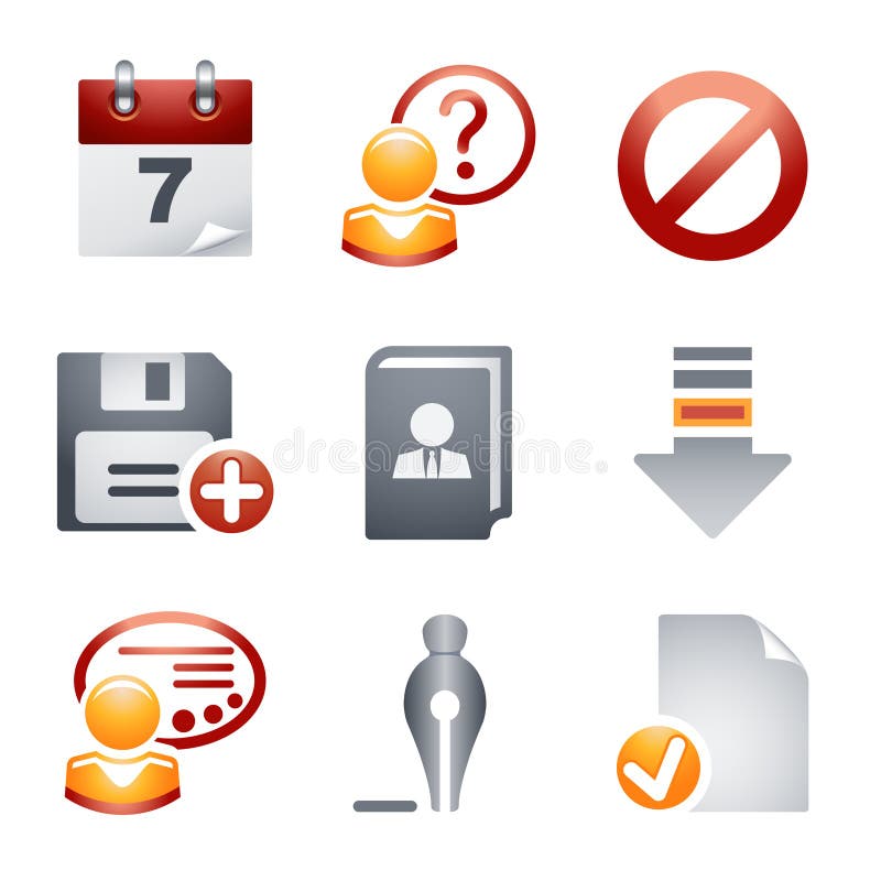 Color icons for website 2 stock vector. Illustration of pictogram ...