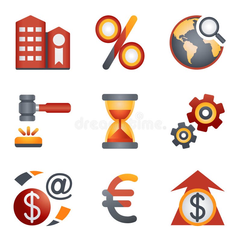 Color icons for website 14 stock vector. Illustration of report - 11963747