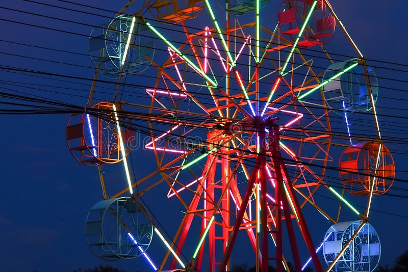 The Color If the Light Bulb on the Ferris Wheel Stock Image - Image of ...