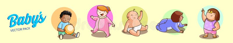 Color Illustration of Babies in Different Positions Stock Vector ...
