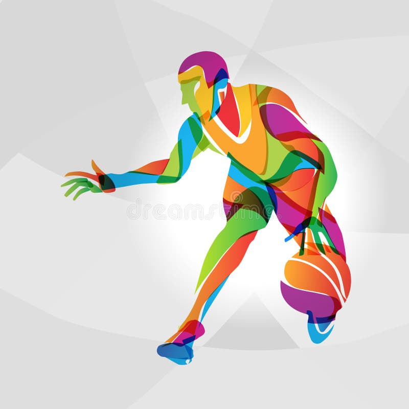 Color Illustration of Basketball Player, Vector Stock Vector ...