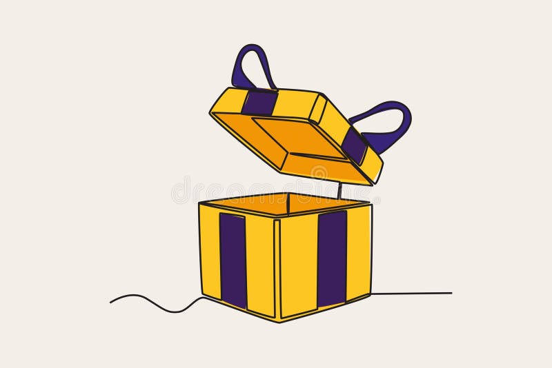 Color Illustration of a Gift Box with the Lid Open Stock Vector ...