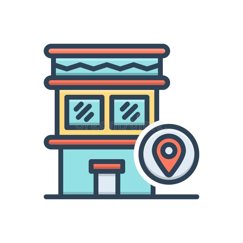 Color Illustration Icon for Address, Trace and Location Stock ...