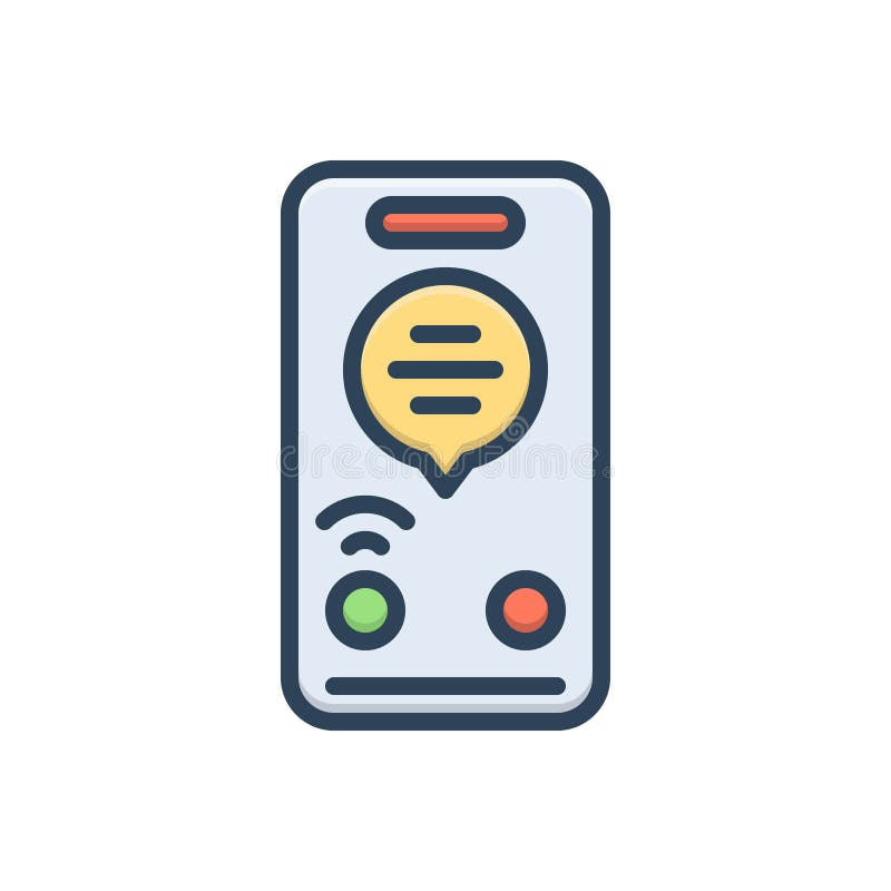 Color Illustration Icon for Answer, Incoming Call and Message Stock ...