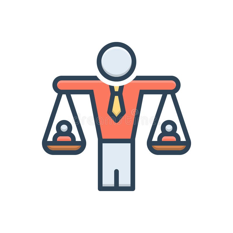 Color Illustration Icon for Human Balanced Scale, Imbalance and Compare ...