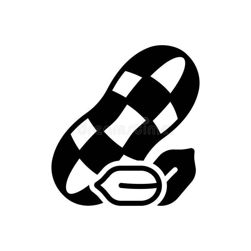 Black Solid Icon for Peanuts, Groundnut and Raw Stock Illustration ...
