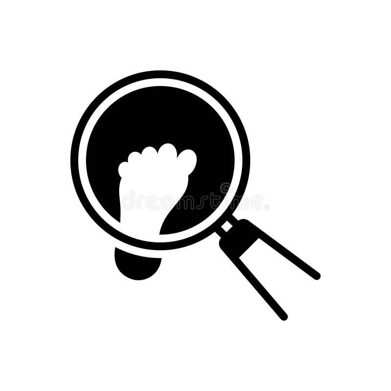 Black Solid Icon for Tracking, Search and Recognise Stock Illustration ...