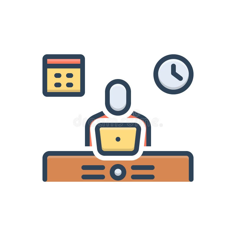 Color Illustration Icon for Work, Office and Staff Stock Illustration ...