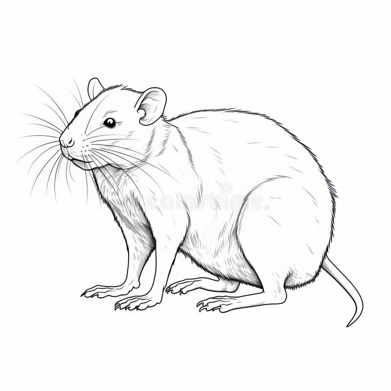 Meticulous Linework: Hyperrealistic Rat Drawing in Rtx Style Stock ...