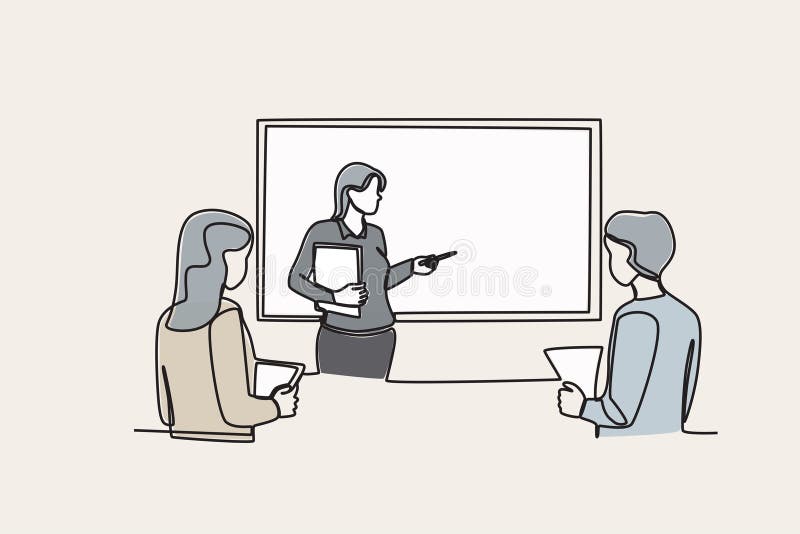 Color Illustration of a Presentation Woman Stock Vector - Illustration ...