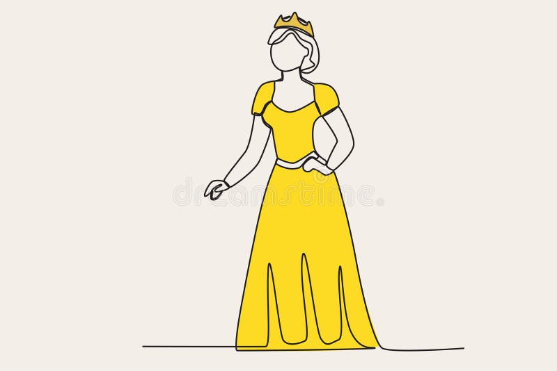 Color Illustration of a Queen Standing Posing Stock Vector ...