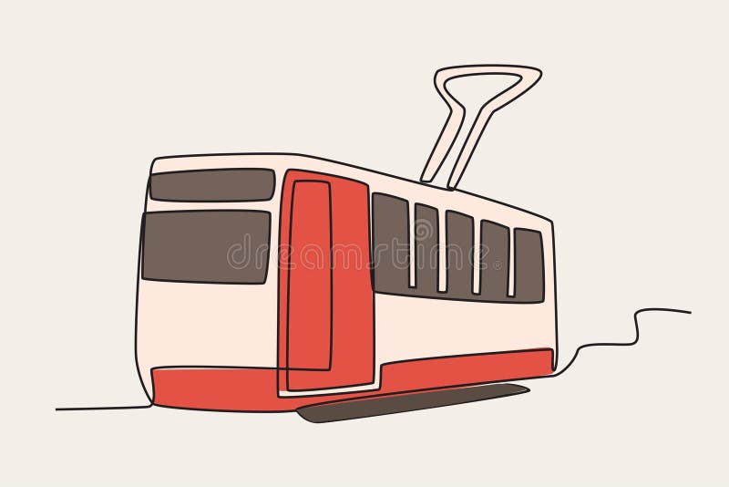 Color Illustration of a Tram Stock Vector - Illustration of travel ...